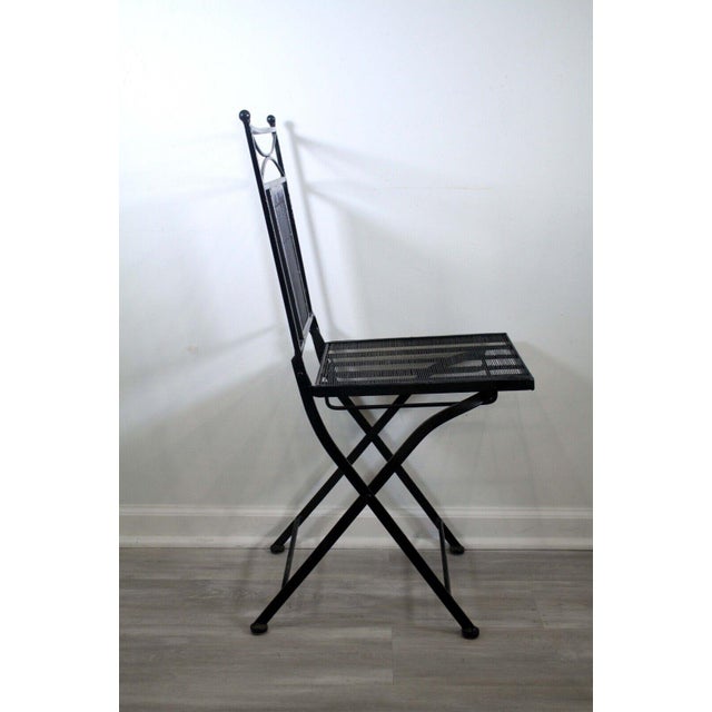 Mid Century Modern Vintage Wrought Iron Folding Chairs Salterini Style ...