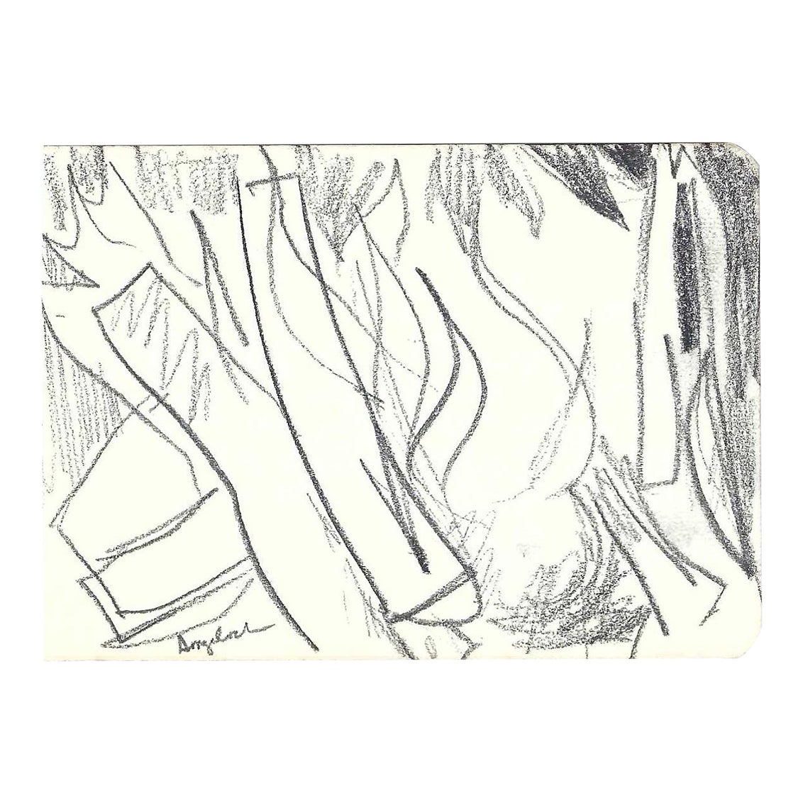 1960s Robert Angeloch Fire Drawing | Chairish