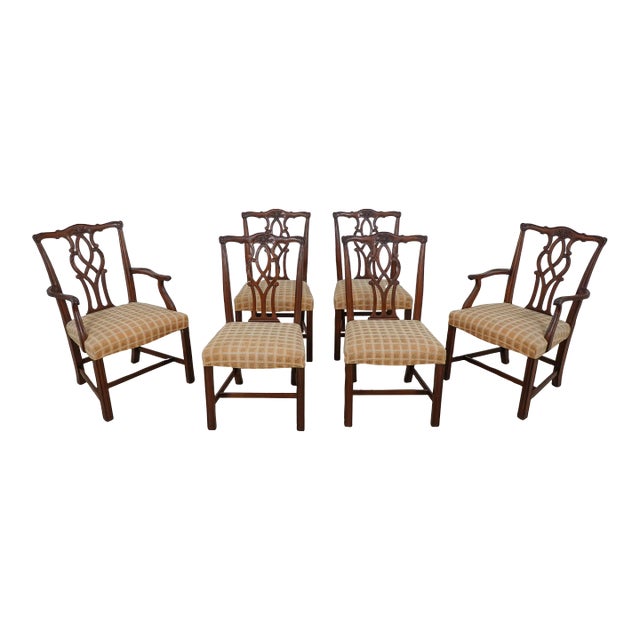 Set of 6 Kindel Kent Finish Mahogany Dining Room Chairs | Chairish