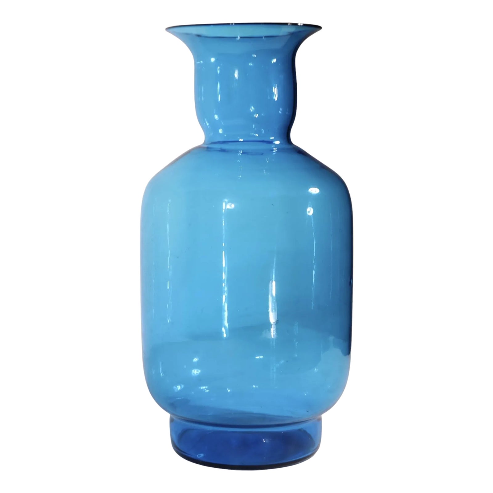 Large Blue Blenko Vase | Chairish