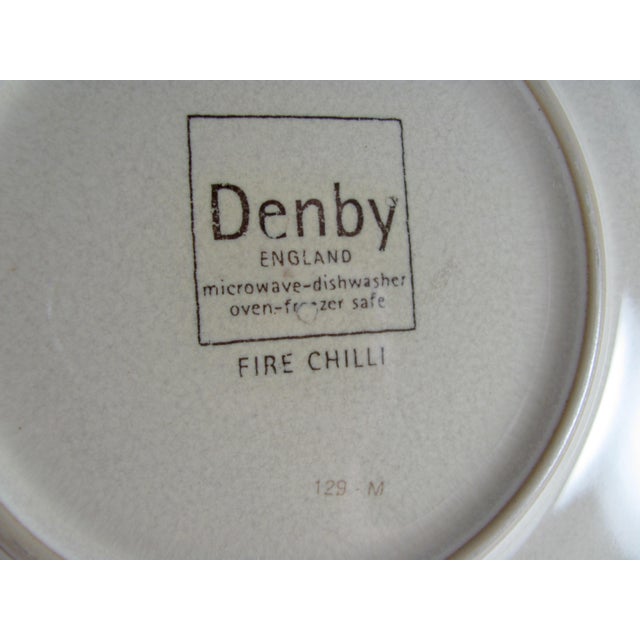 Denby Fire Chilli Round Platter Chop Serving Plate | Chairish