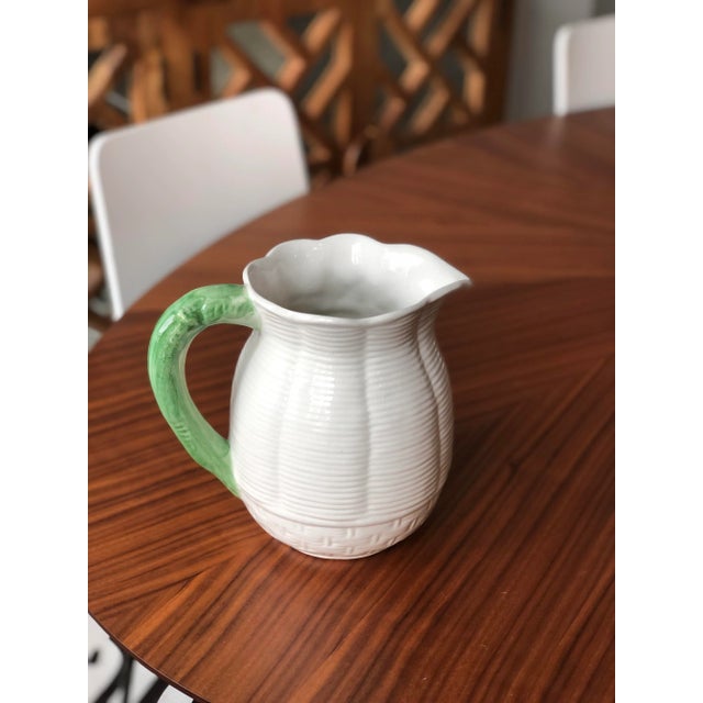 Vintage Hand-Painted Italian Majolica Strawberry Pitcher in a White ...