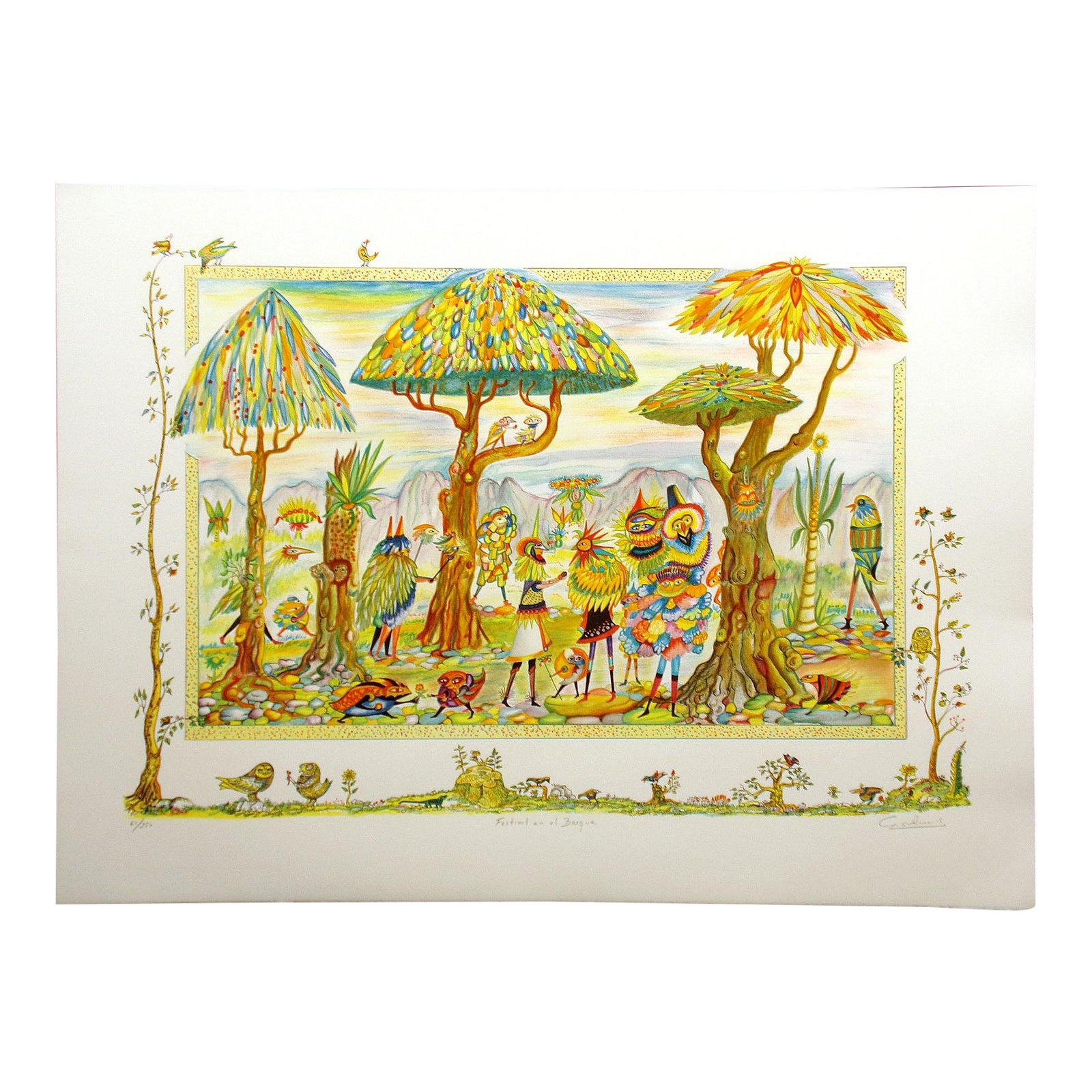 Guillermo Silva "Festival en El Bosque" Signed & Numbered Art ...