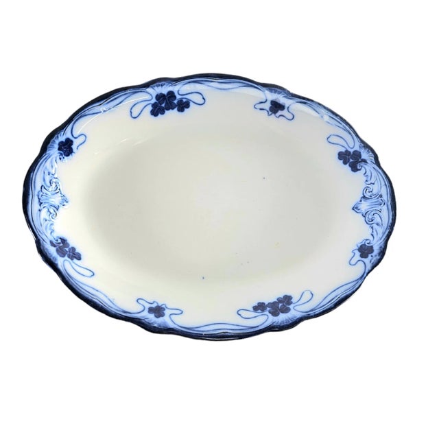 W. H. Grindley & Co England Flow Blue Platter | Chairish
