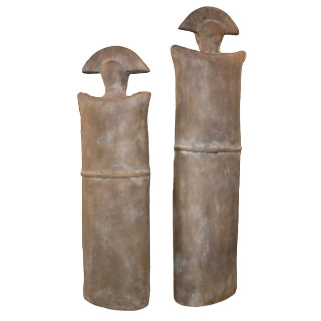 Pair of Abstract Fertility Ceramic Women Sculptures 1960s | Chairish