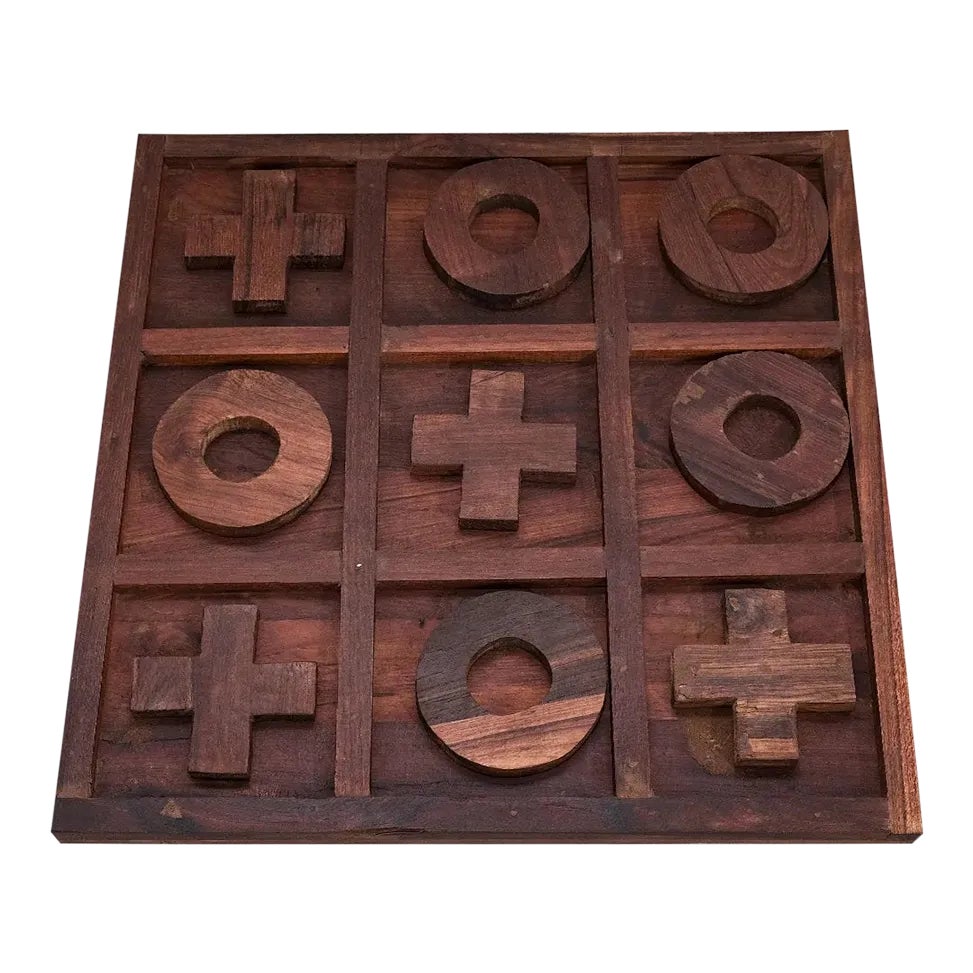 21st Century Solid Wood Extra Large Tic Tac Toe Wood Game | Chairish