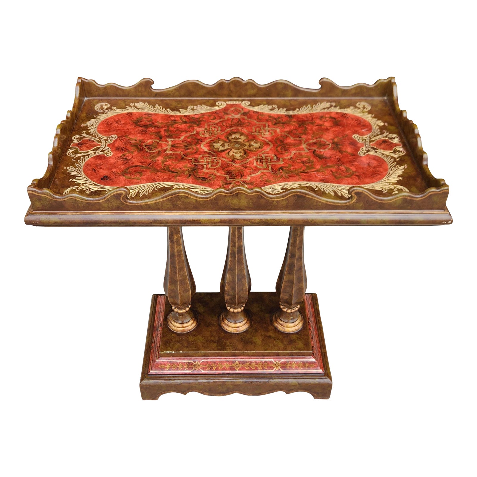 Maitland-Smith Leather Wrapped Side Table | Chairish