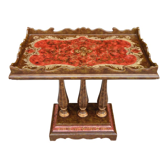 Maitland-Smith Leather Wrapped Side Table | Chairish