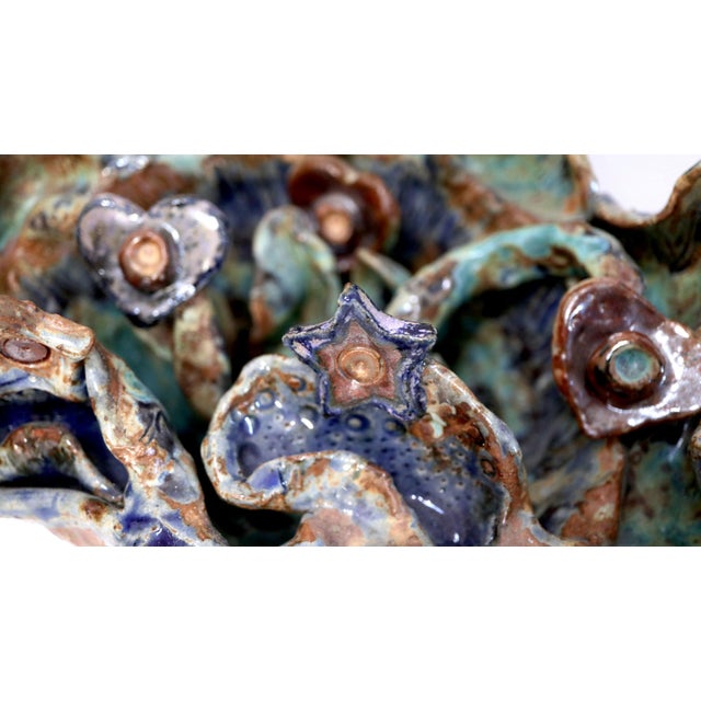 Modernist Ceramic Abstract Studio Pottery Set in Earth and Blue Hues ...