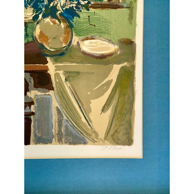 Modernist Josef Floch (1895-1977) "Studio With Flowers 1958)", Signed and Numbered | Chairish