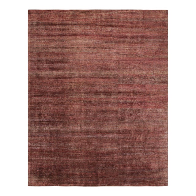 Rug & Kilim’s Modern Textural Rug in Red Tones and Striae | Chairish