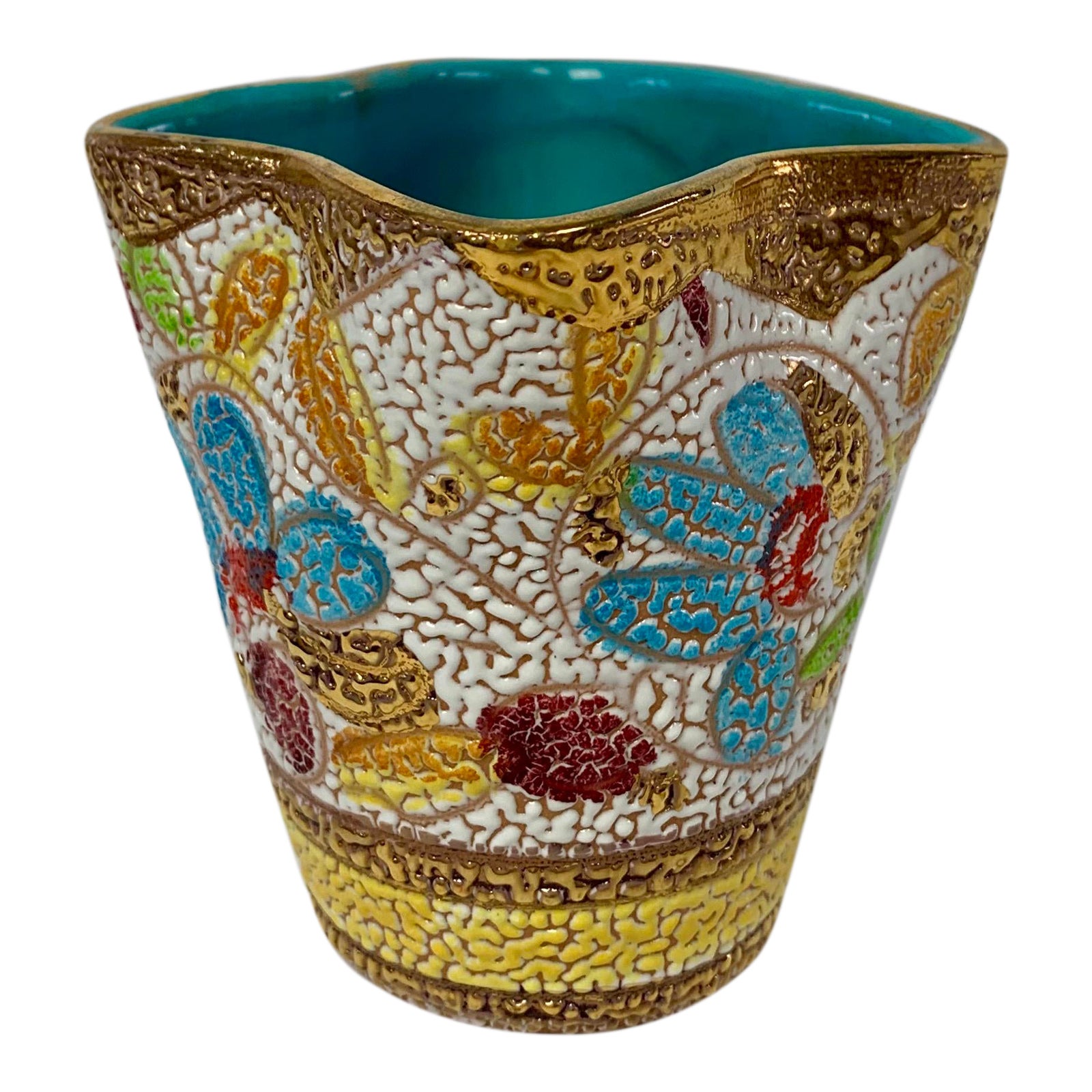 Fratelli Fanciullacci Italian Mid Century Multi-Color Pottery Vase ...