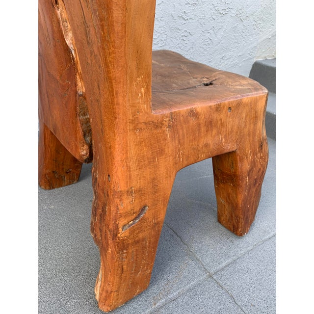 Contemporary Organic Burl Wood Chair | Chairish
