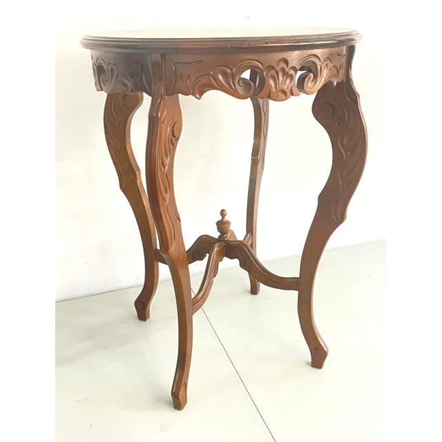 Late 19th Century Vintage French Provincial Carved Walnut Side Table ...