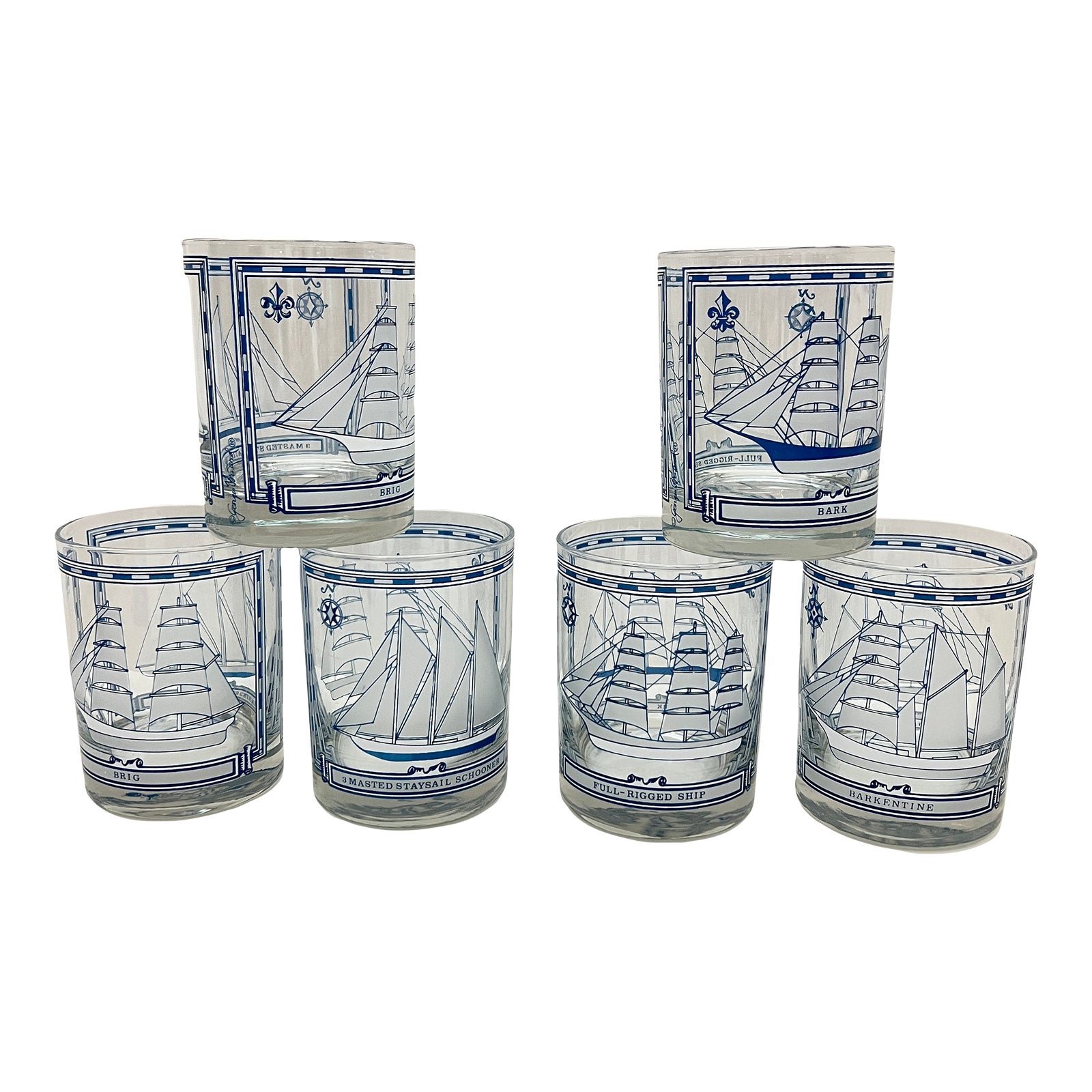 Mid 20th Century Georges Briard Double Old Fashion Glasses With ...