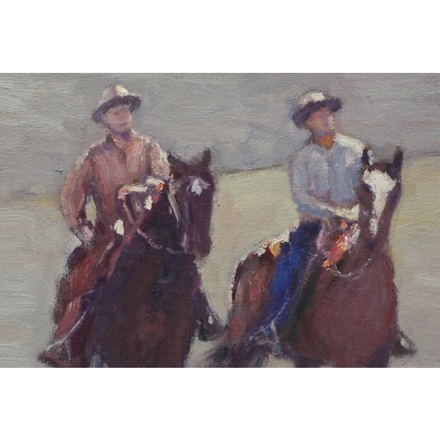Sean Wu Original Oil Painting of Western Caravan | Chairish