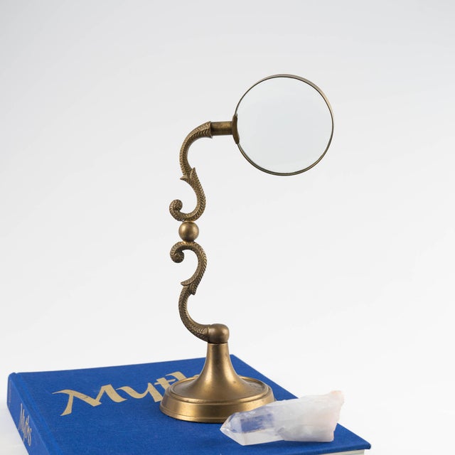 Vintage Brass Magnifying Glass | Chairish