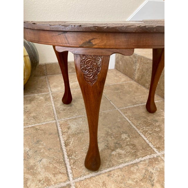 Mid 20th-Century Indonesian Hand Carved Shells & Foliates Teak Accent ...