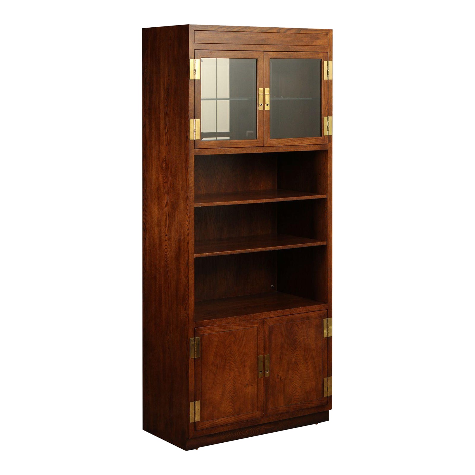Henredon 'Scene One' Campaign Style Oak Bookcase | Chairish