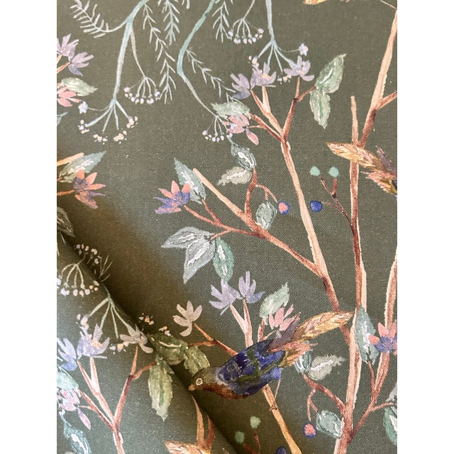 Textiles by Smith Bird Linen Fabric in Green 3 1/2 Yards | Chairish