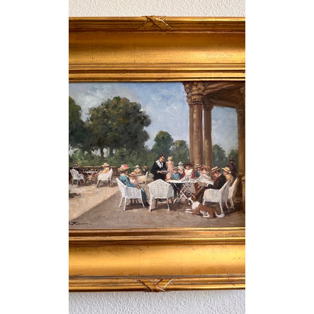 Anton Karssen “The Luncheon” Oil Painting in Gold Frame Dutch Artist | Chairish