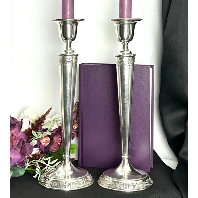 Vintage Sterling Silver Mathews Co. Art Deco Candle Holders - a Pair ...