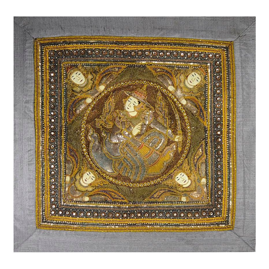 Vintage Burmese Kalaga Tapestry | Chairish