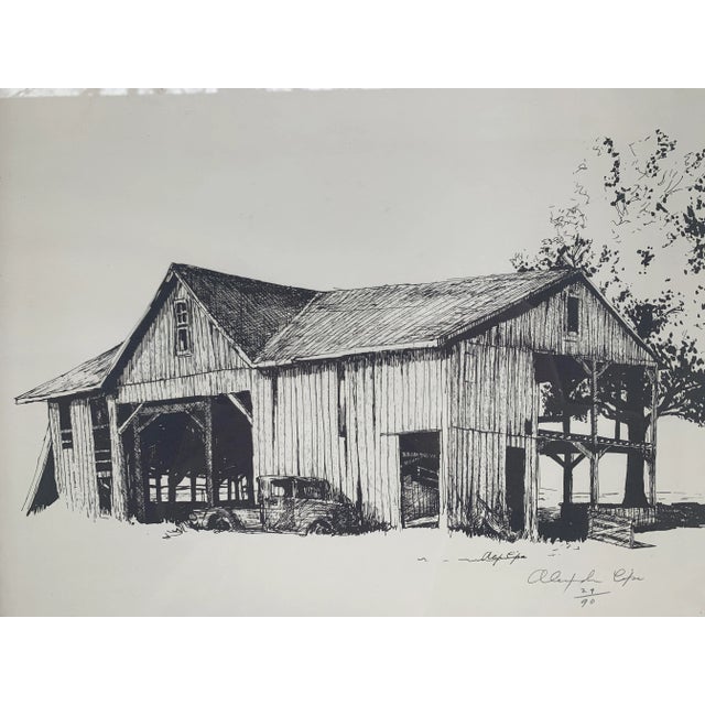 Alexander Cipa Signed and Numbered Barn Print in Molded Frame | Chairish