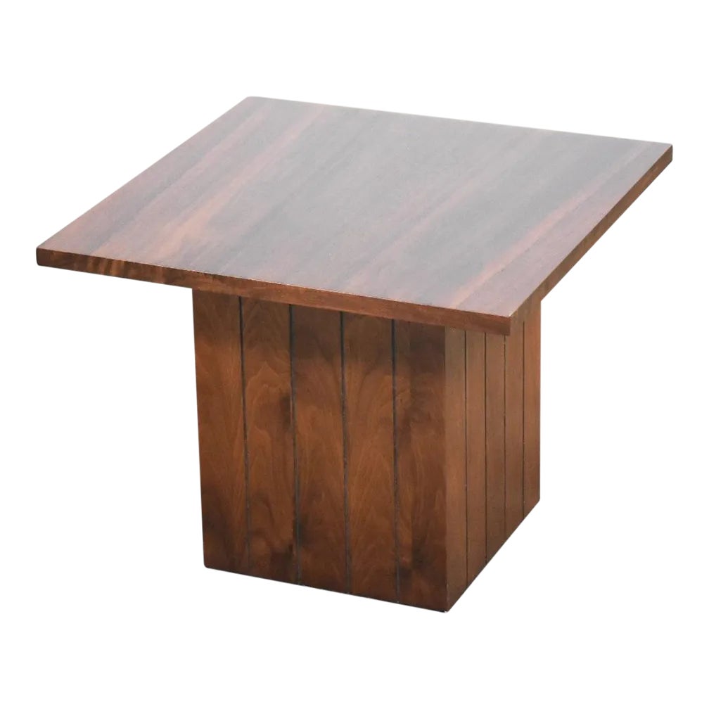 1960s Refinished Walnut Square End Table by Lane | Chairish