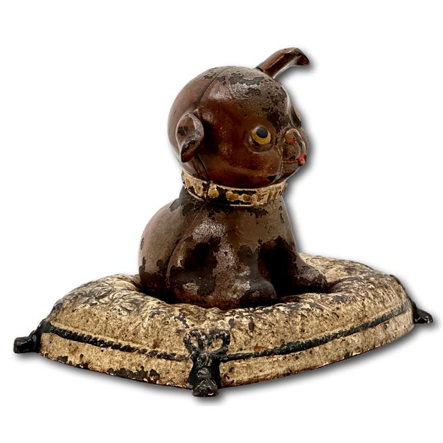 Rare Antique Hubley Mfg. Co. Model #32 "Fido on Pillow" Puppy Dog Cast ...