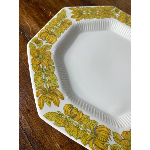 Set of 6 1970s Yellow Bouquet Independence Ironstone Octagonal Dinner ...