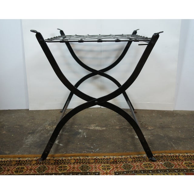 Vintage Folding Iron Luggage Rack | Chairish