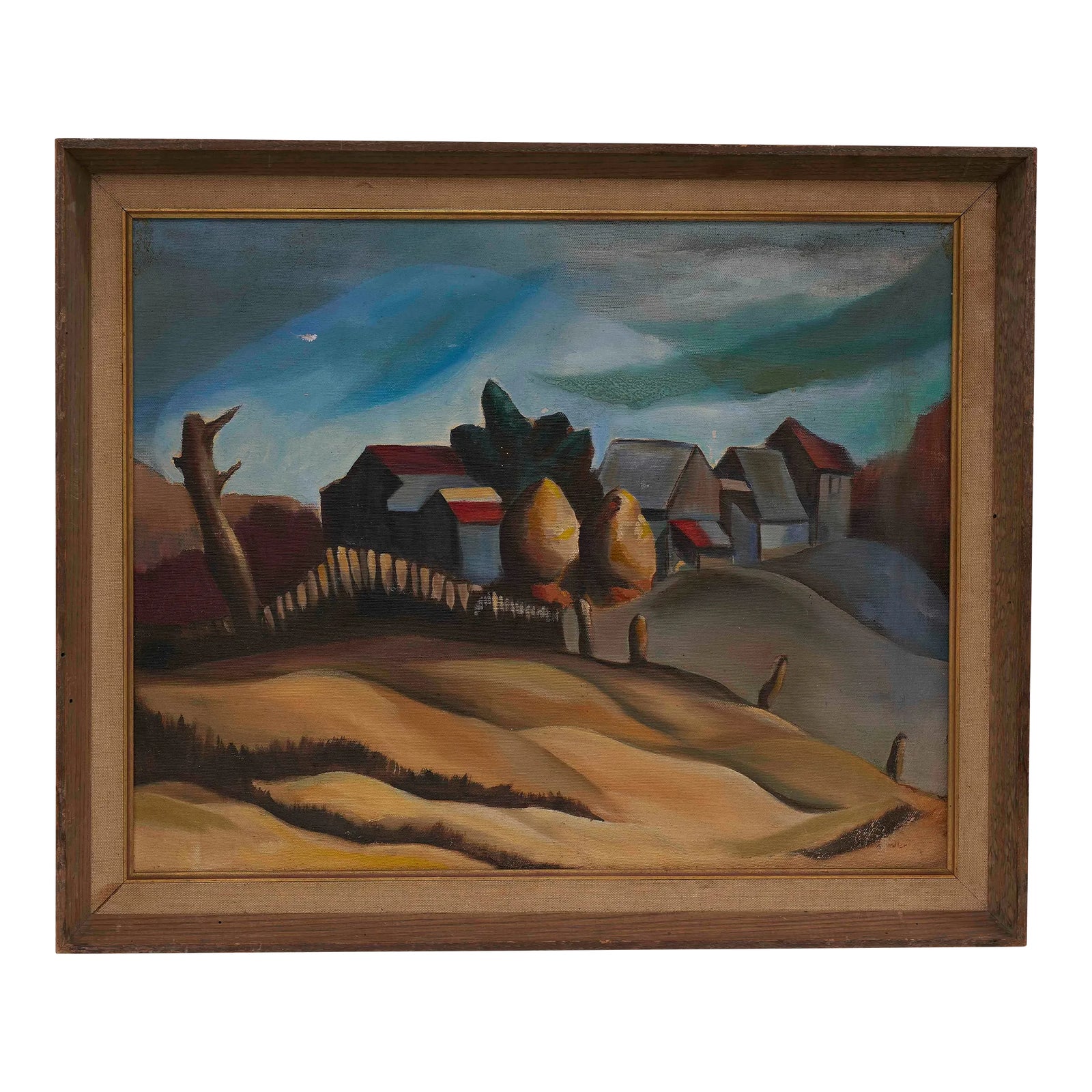 American Regionalist Landscape Painting by Very Talented Mystery Artist ...