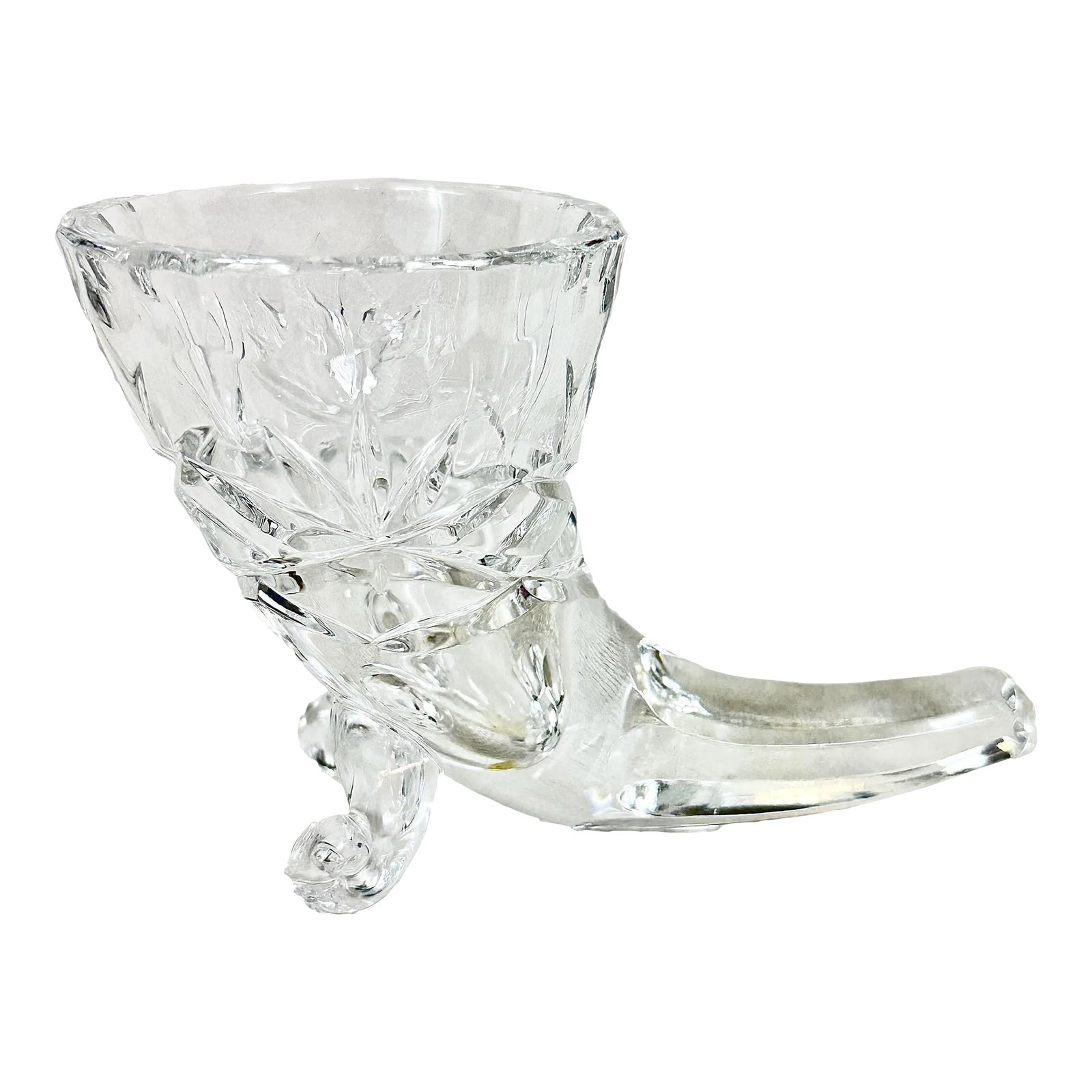 Vintage Cut Crystal Small Cornucopia | Chairish