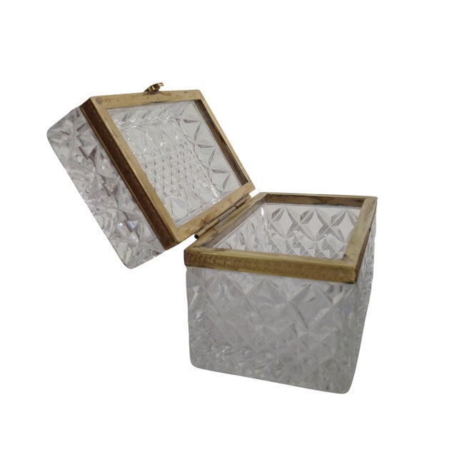 19th Century French Charles X Crystal Jewelry Box With Gilt Metal ...