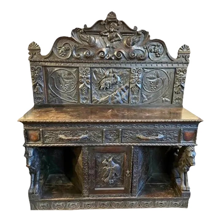 19th Century Hunt Sideboard Neo Renaissance | Chairish