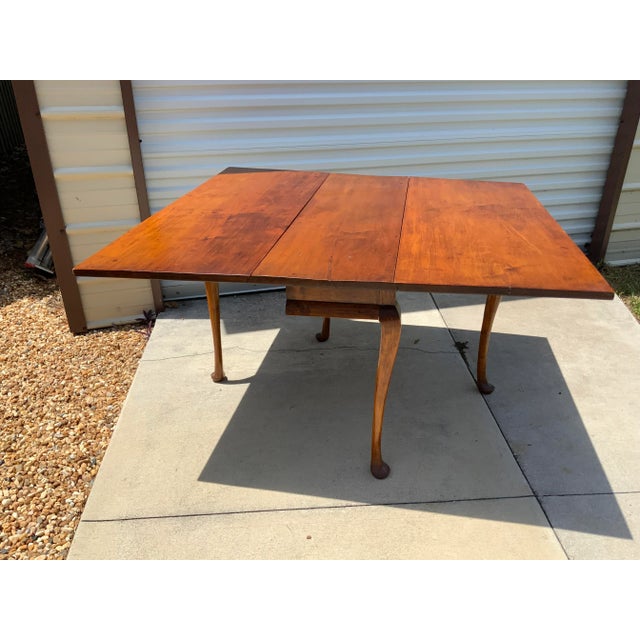 American Queen Anne Maple Drop Leaf Table | Chairish