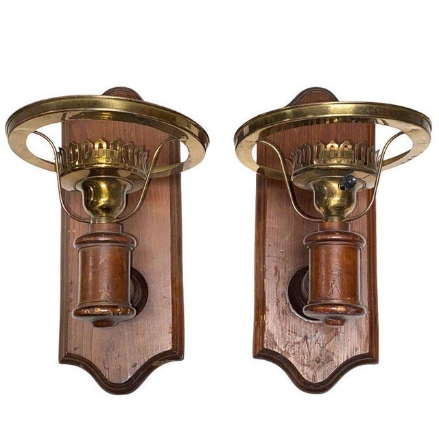 1950s Western Oil Lamp Green Bankers Electric Sconce With Shade, Pair ...