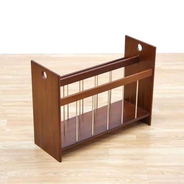 1960s Mid Century Teak Magazine Rack | Chairish