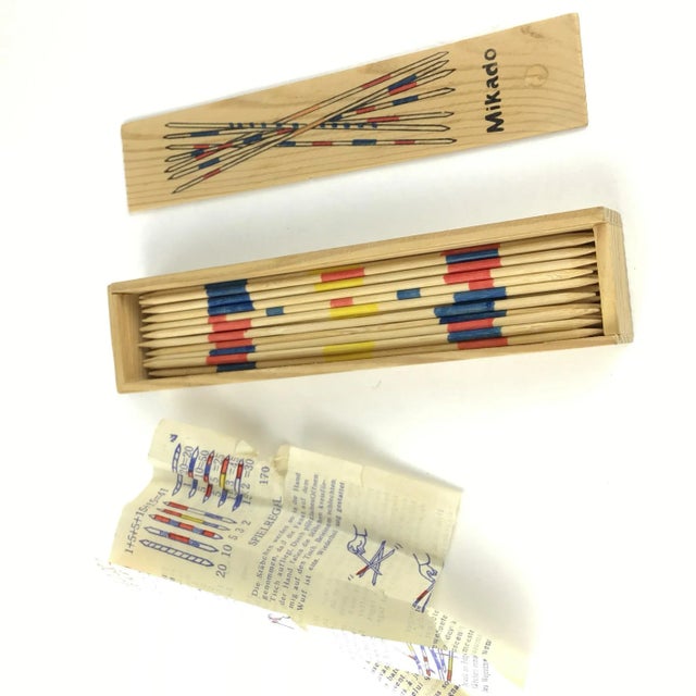 Vintage Wooden Game of Mikado Pick Up Sticks | Chairish