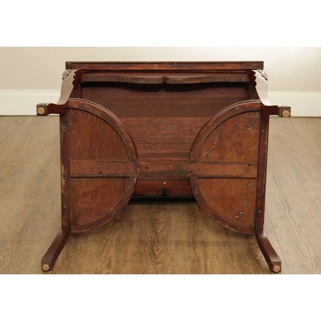Victorian Carved Oak Music Box Table | Chairish