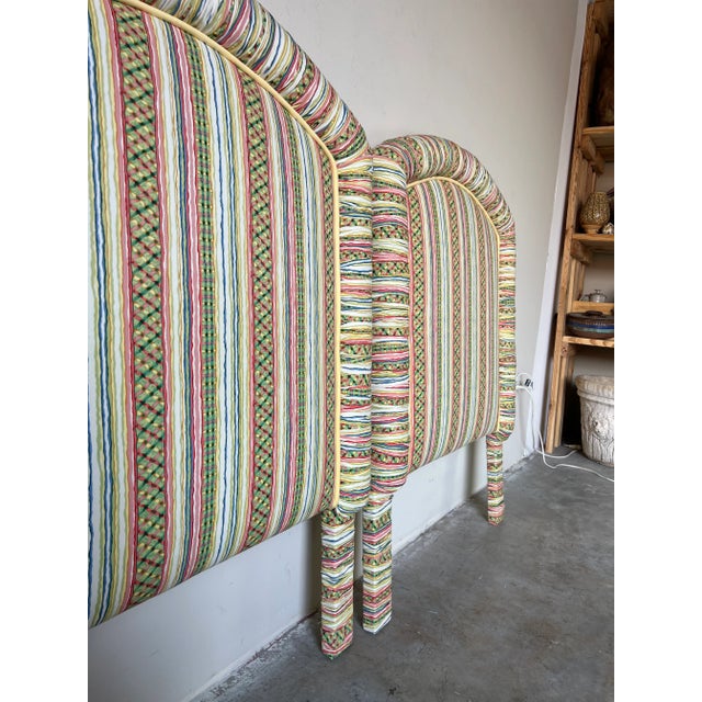 80's Postmodern Colorful Upholstered Twin Headboards - a Pair | Chairish