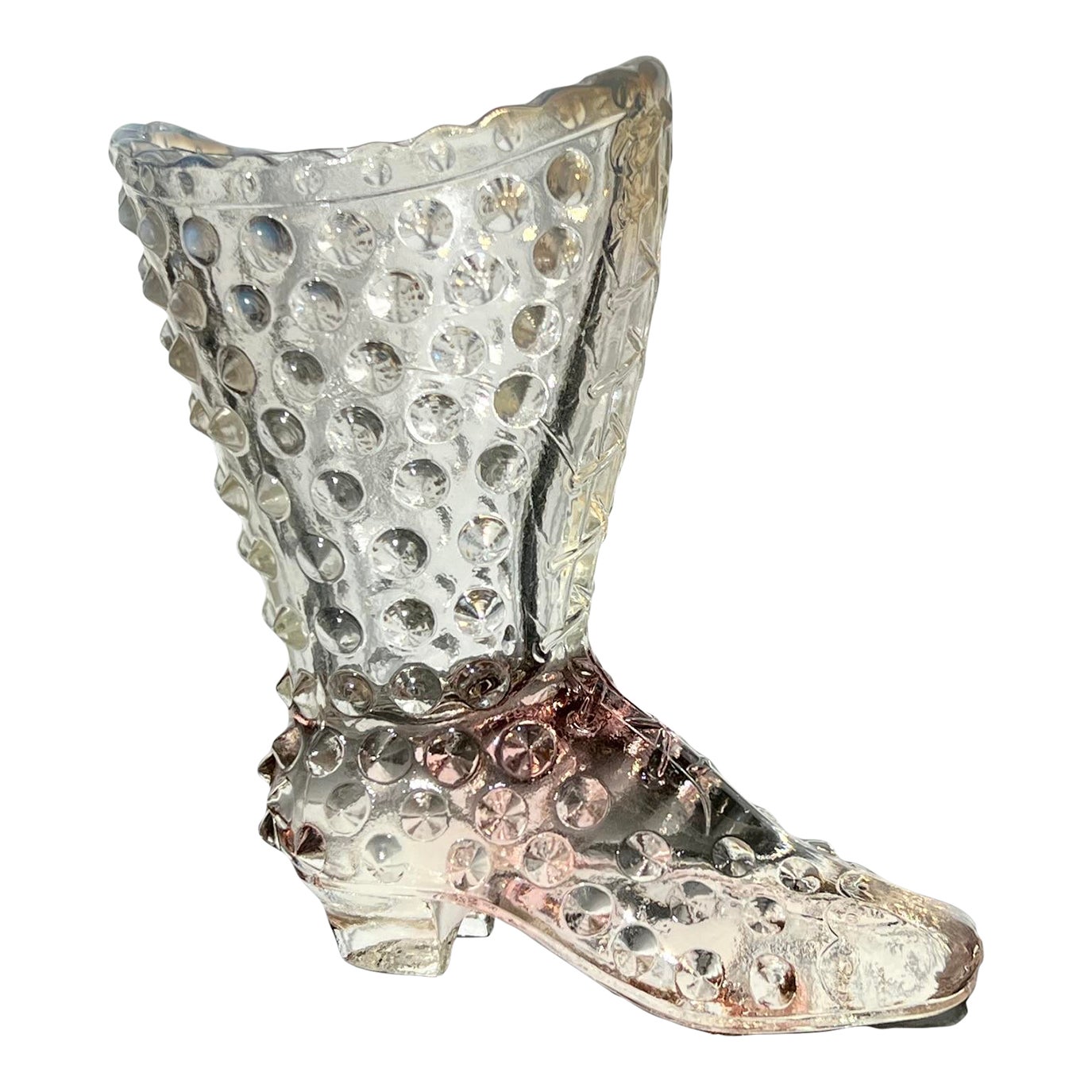 Mid 20th Century Opaline Hobnail Boot Bud Vase | Chairish