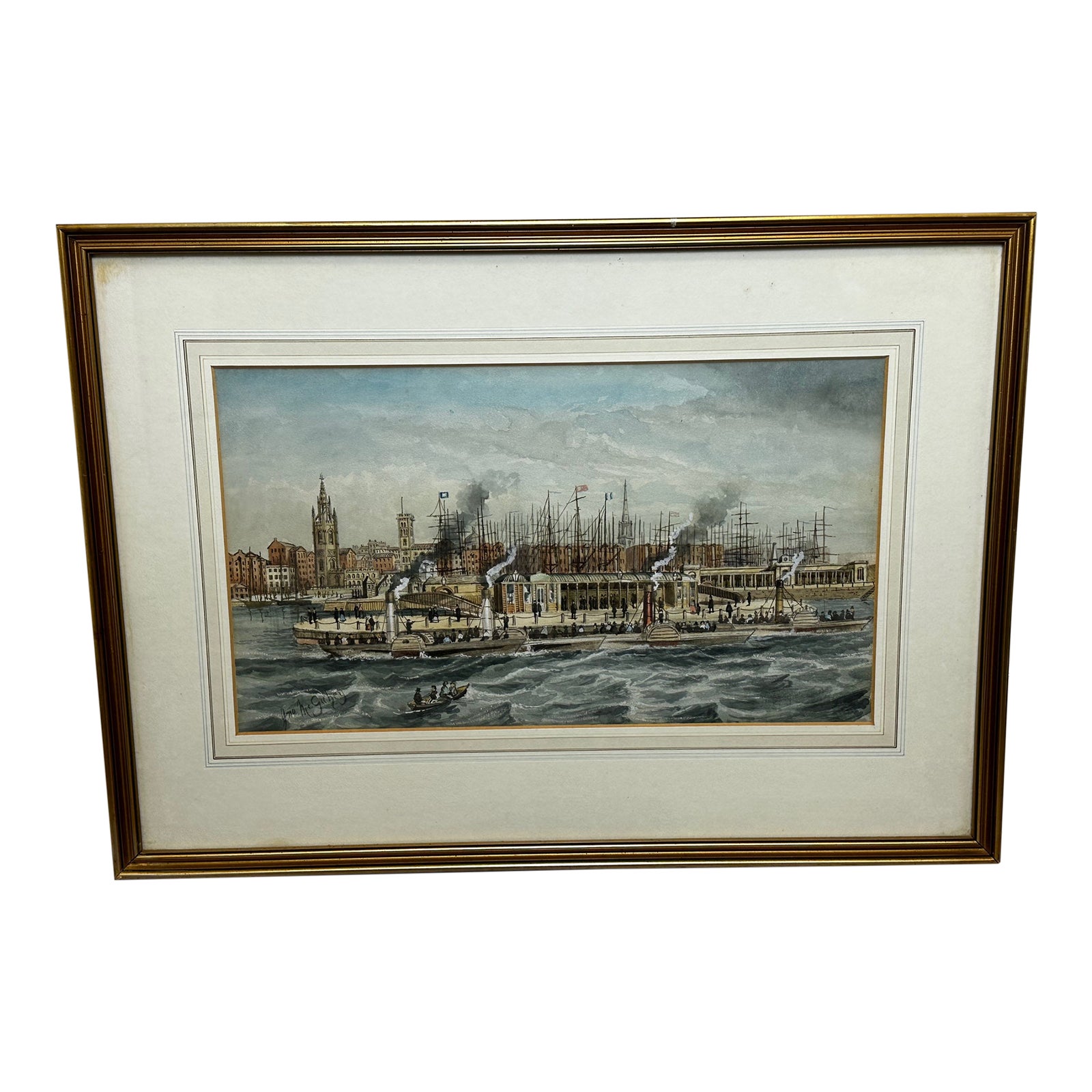 Traditional British Victorian Nautical Watercolour Painting of ...