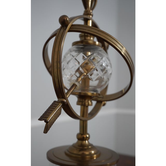 Quality Brass & Crystal Sphere & Arrow Art Sculpture | Chairish