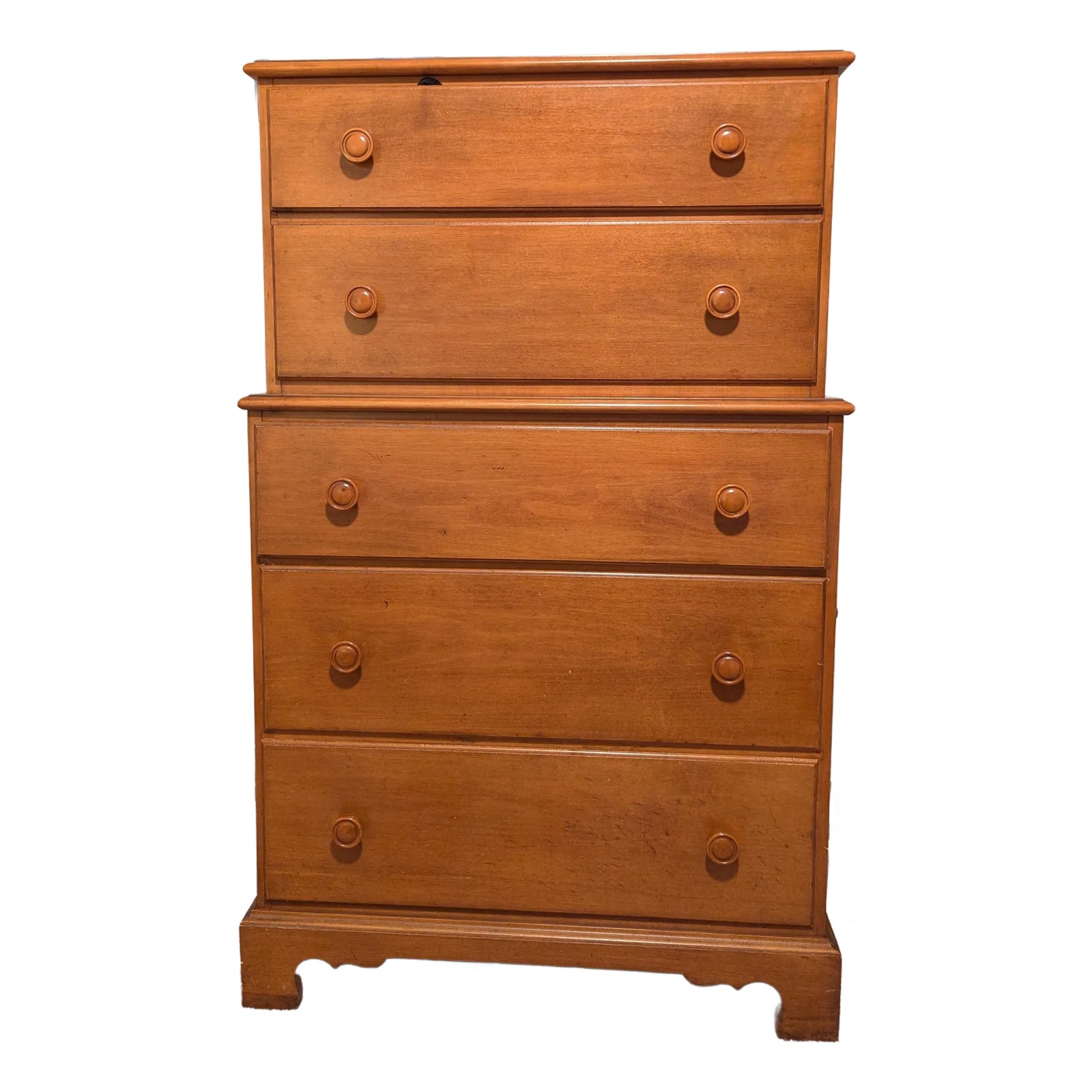 Mid 1900s Vintage Solid Wood Dresser - Mid Century Colonial Revival ...