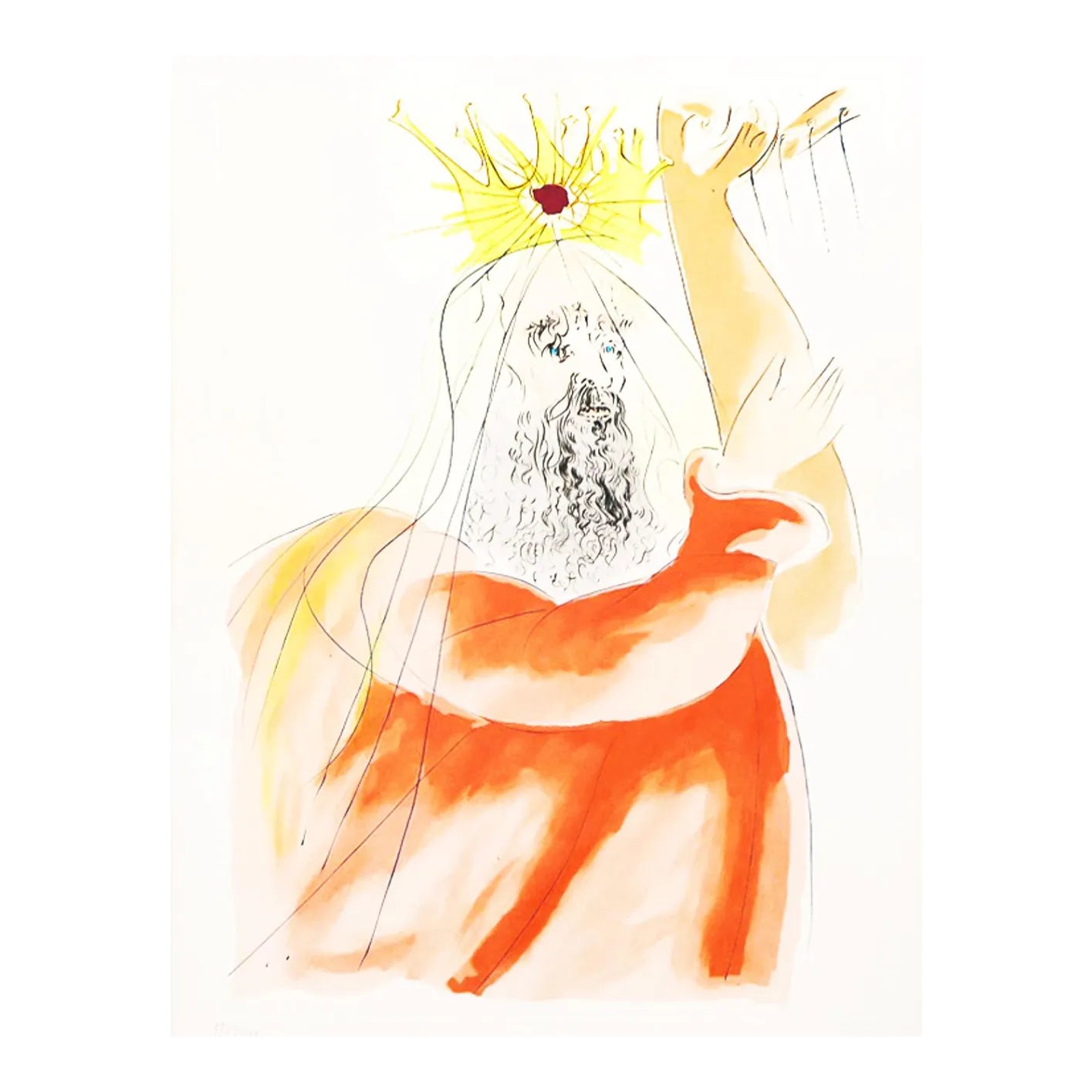 1970s Salvador Dali King David Print, From Our Historic Heritage ...