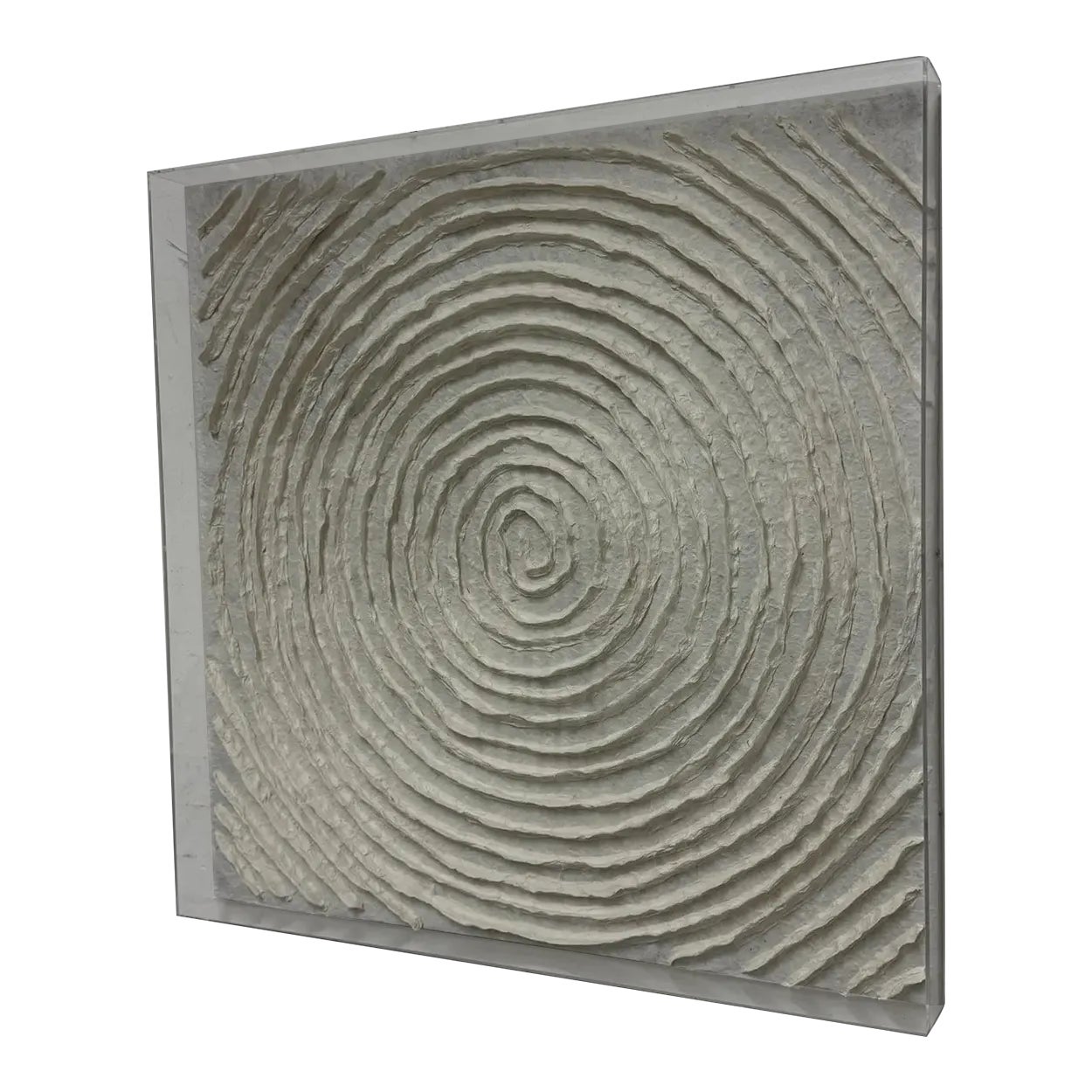 Concentric Circle Dimensional Paper Wall Art in Shadow Box | Chairish