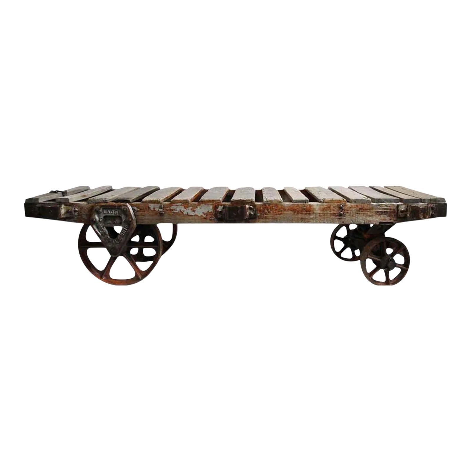 Industrial Work Cart Table | Chairish