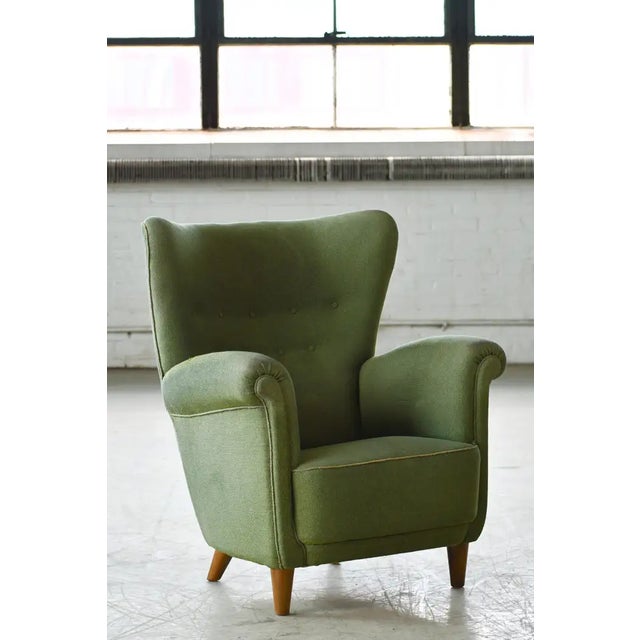 Danish Medium Highback Lounge Chair From the 1940s | Chairish